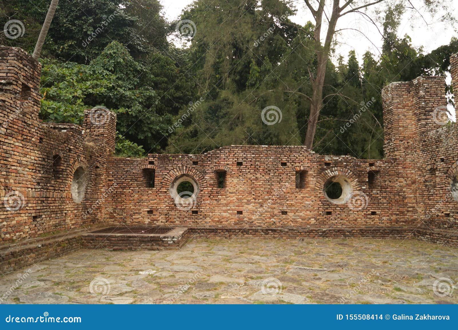 Brick Wall of an Old Dutch Fort. Stock Photo - Image of historical ...