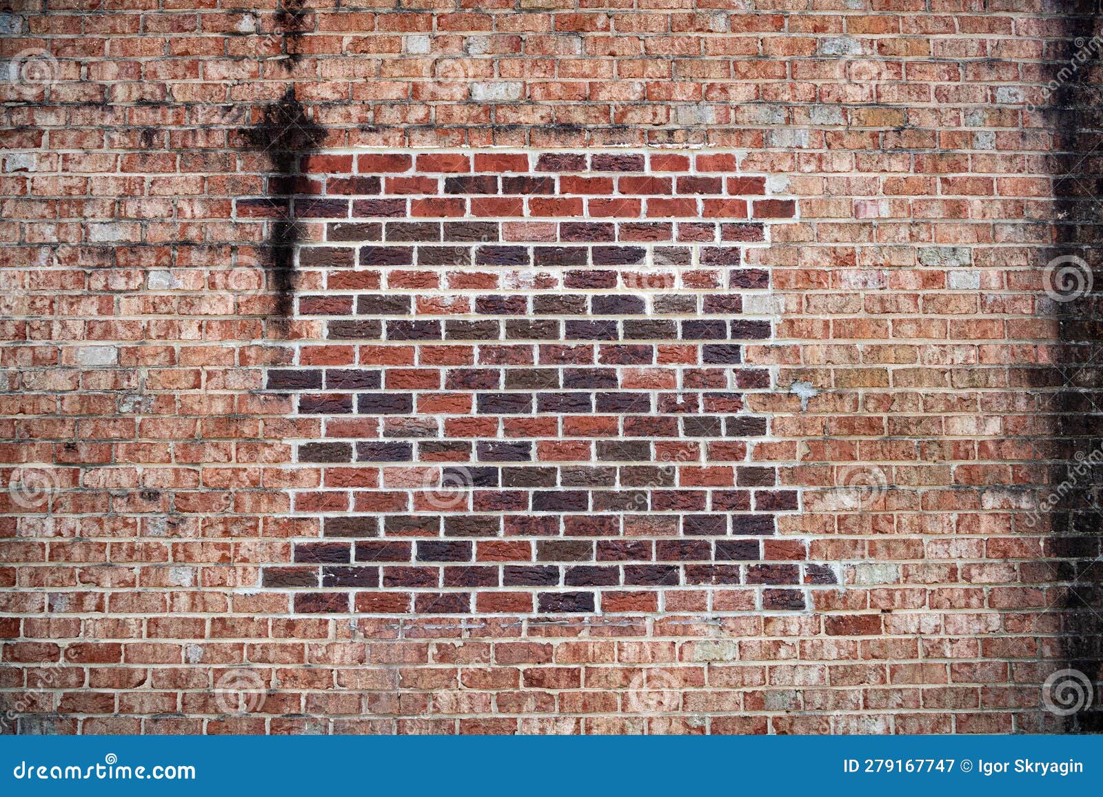 Brick Wall, Old Red Brick Background with New Brick Patch Stock Image ...