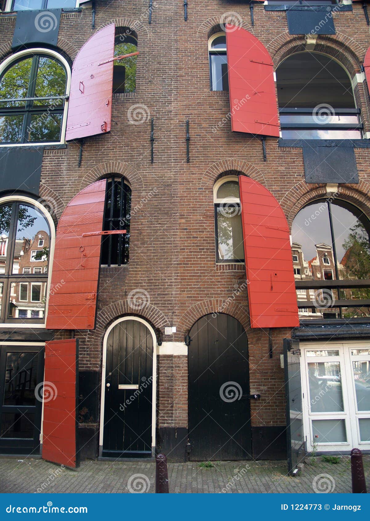 Brick Wall and Open Windows Stock Image - Image of design ...