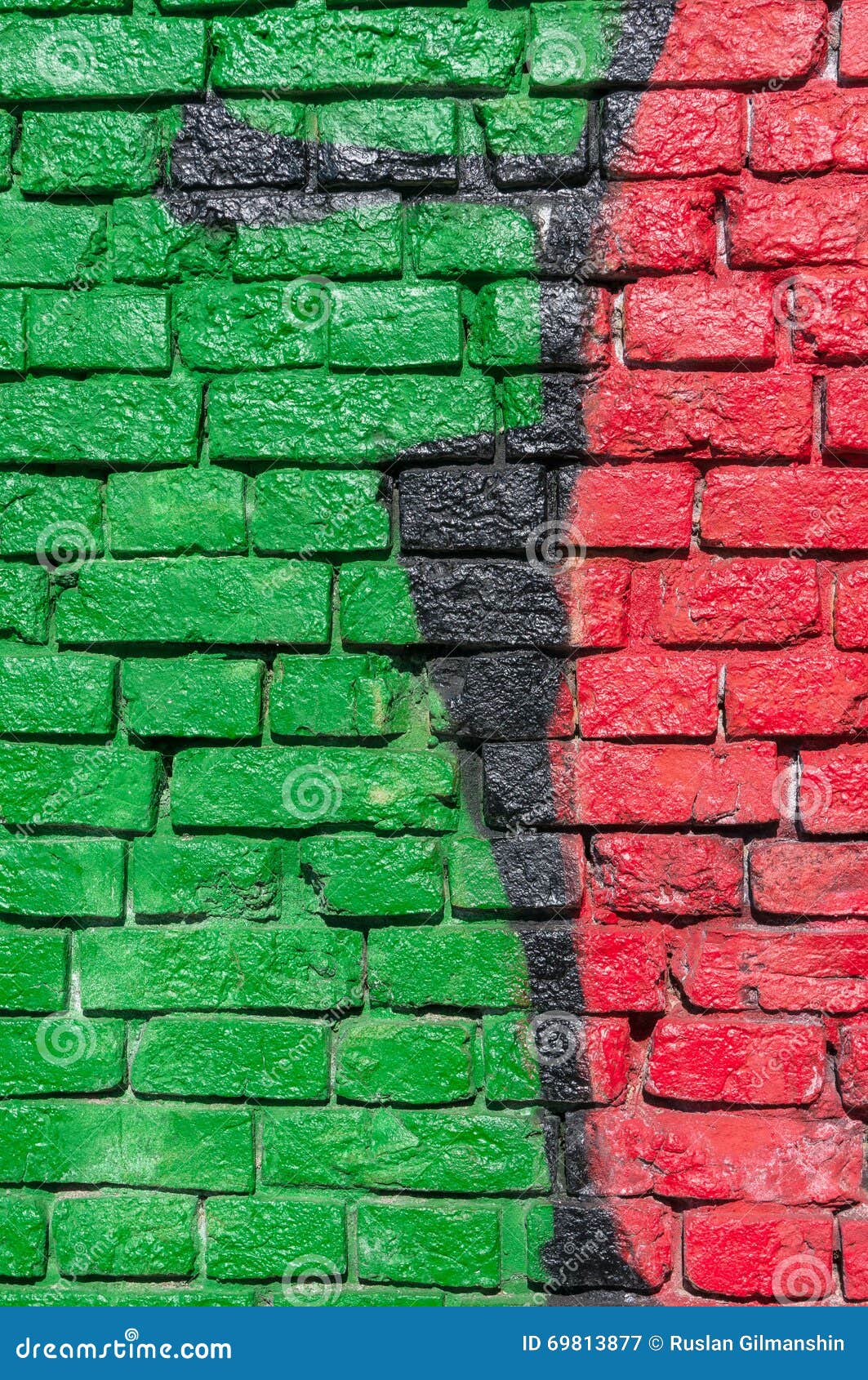 Brick Wall Painted in Bright Color Closeup Stock Image - Image of brick ...