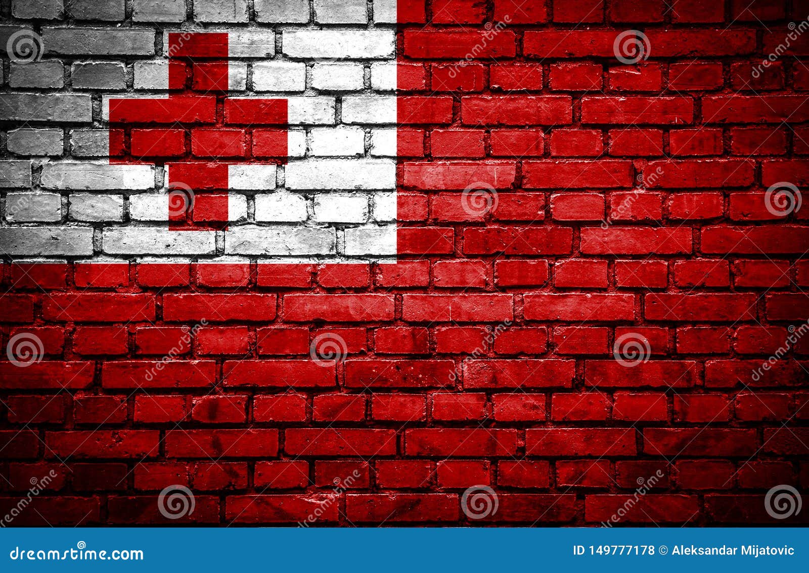 Brick Wall with Painted Flag of Tonga Stock Illustration - Illustration ...
