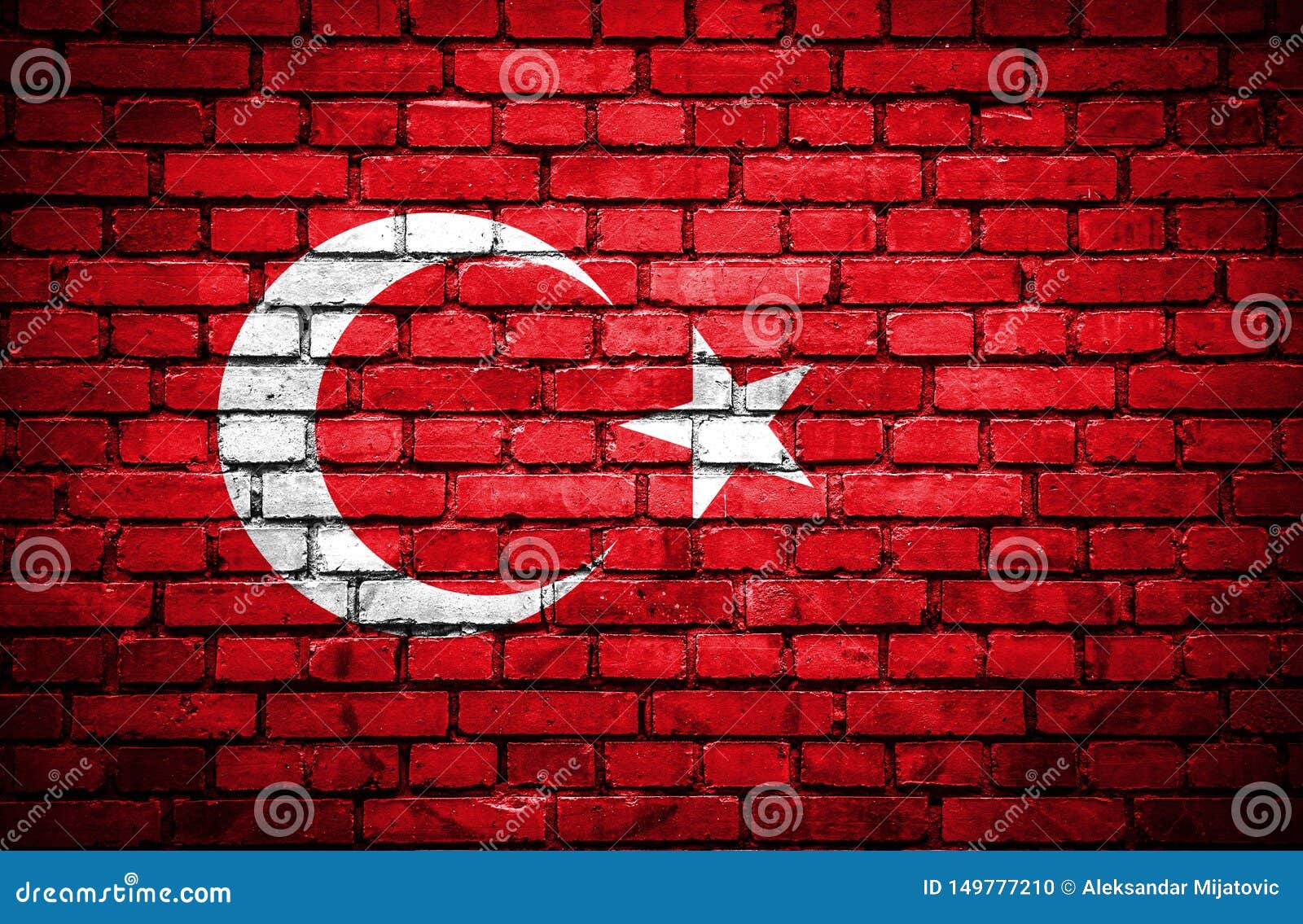 Brick Wall with Painted Flag of Turkey Stock Illustration ...