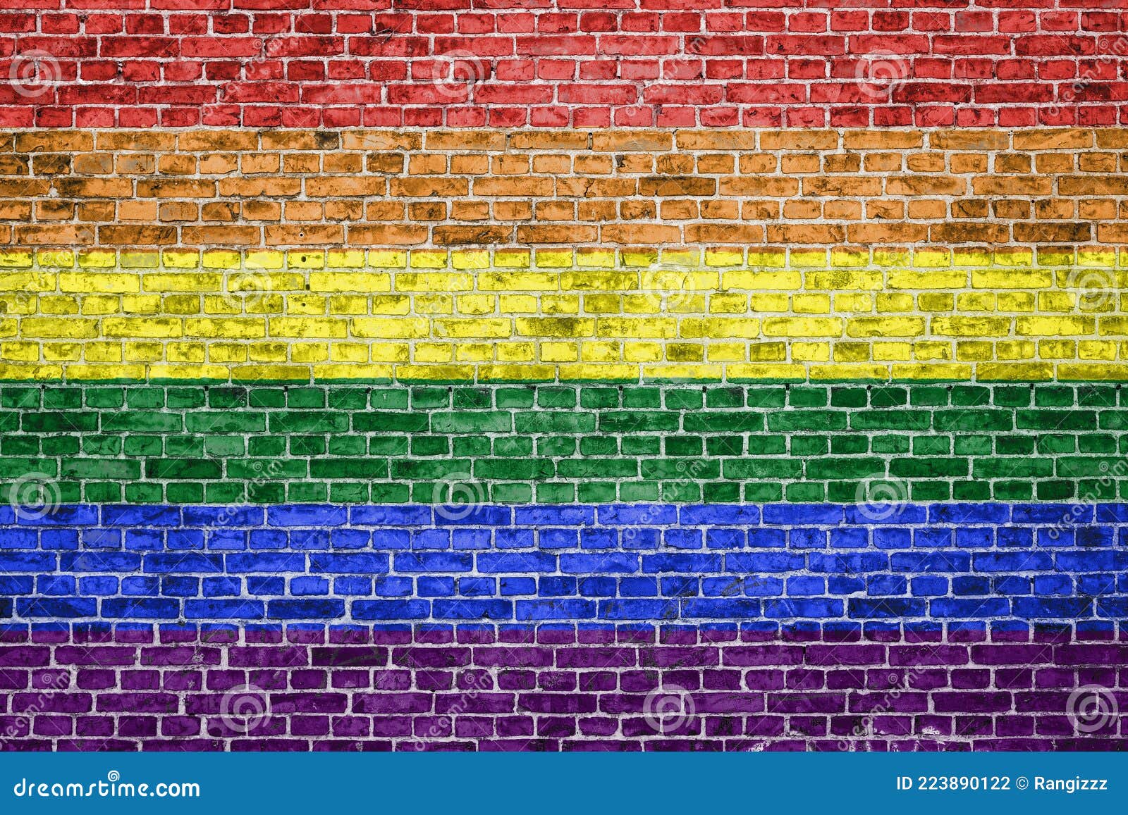 Brick Wall Painted in Lgbt Flag Colours Stock Photo - Image of gender ...