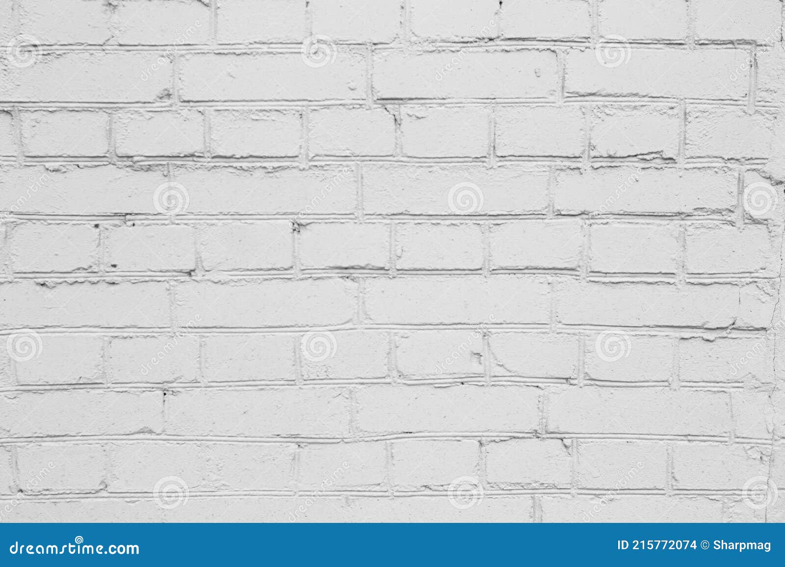 Brick Wall, Painted with White Paint Texture, Background Image Stock ...