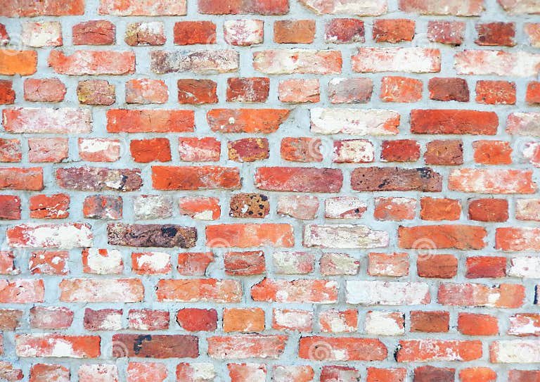 Mottled Red and White Brick Wall Background Stock Image - Image of ...