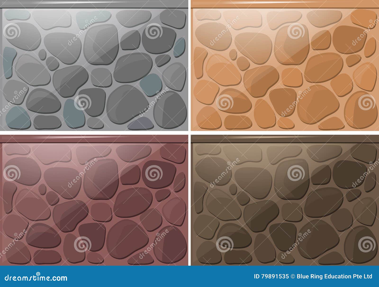 Brick Wall Pattern in Four Colors Stock Vector - Illustration of ...