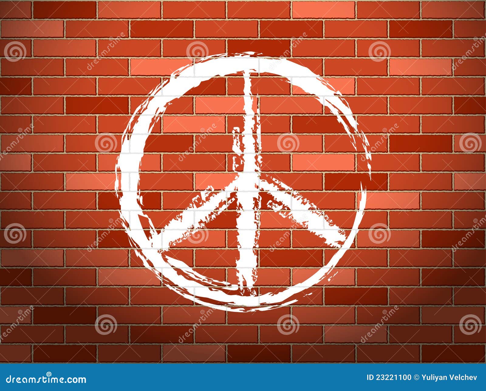 Brick Wall and Peace Symbol Stock Vector - Illustration of symbol ...