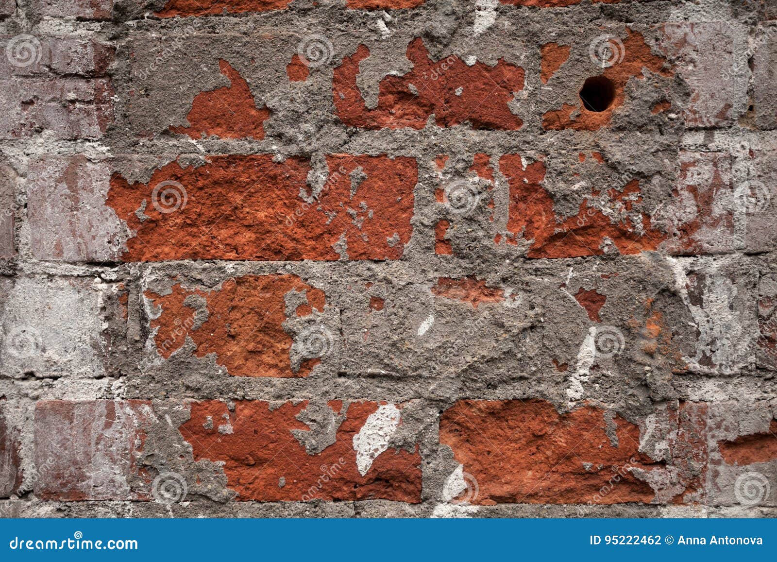 Brick Wall with Peeling Plaster Stock Photo - Image of rough, material ...