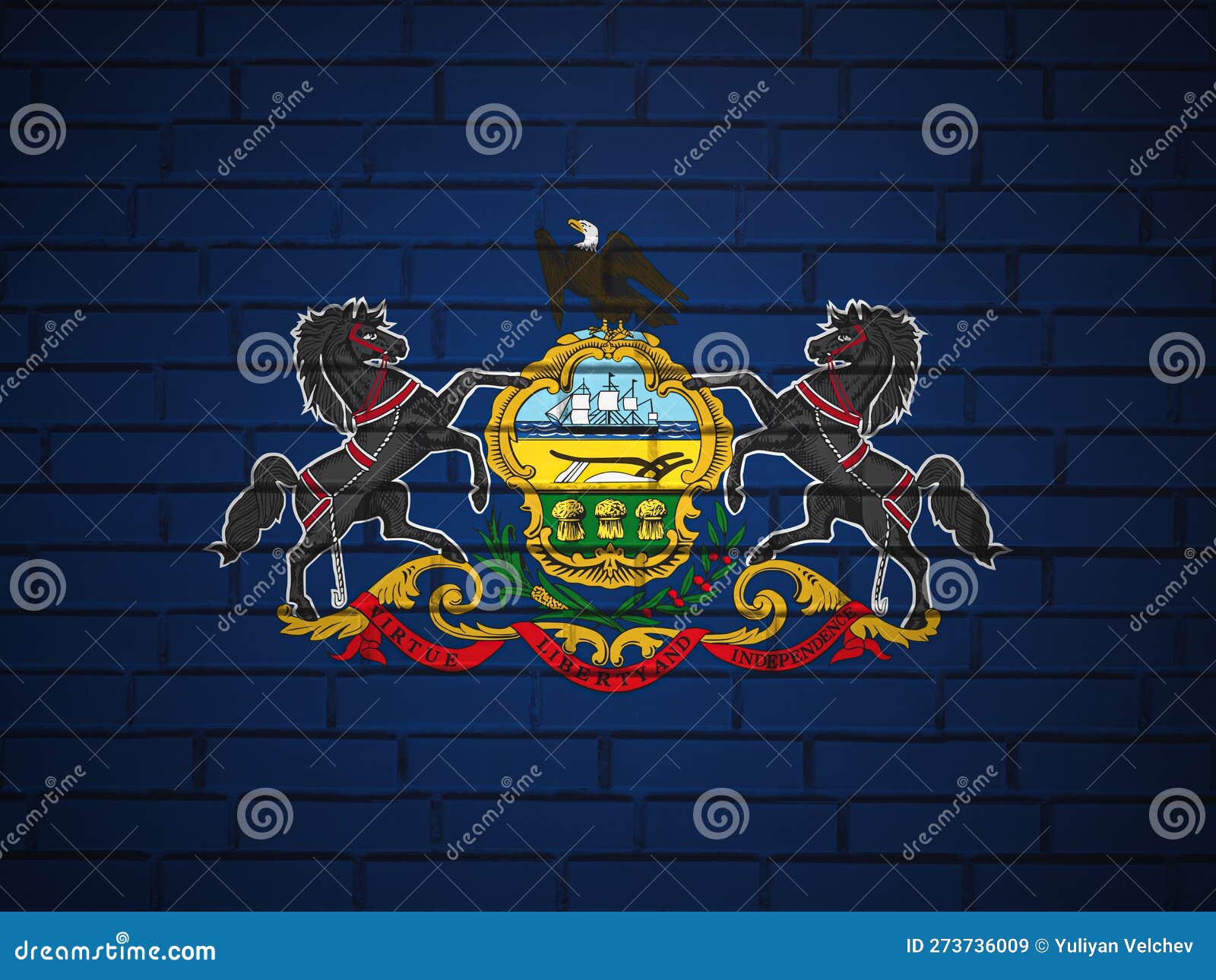Brick Wall Pennsylvania State Flag Stock Illustration - Illustration of ...
