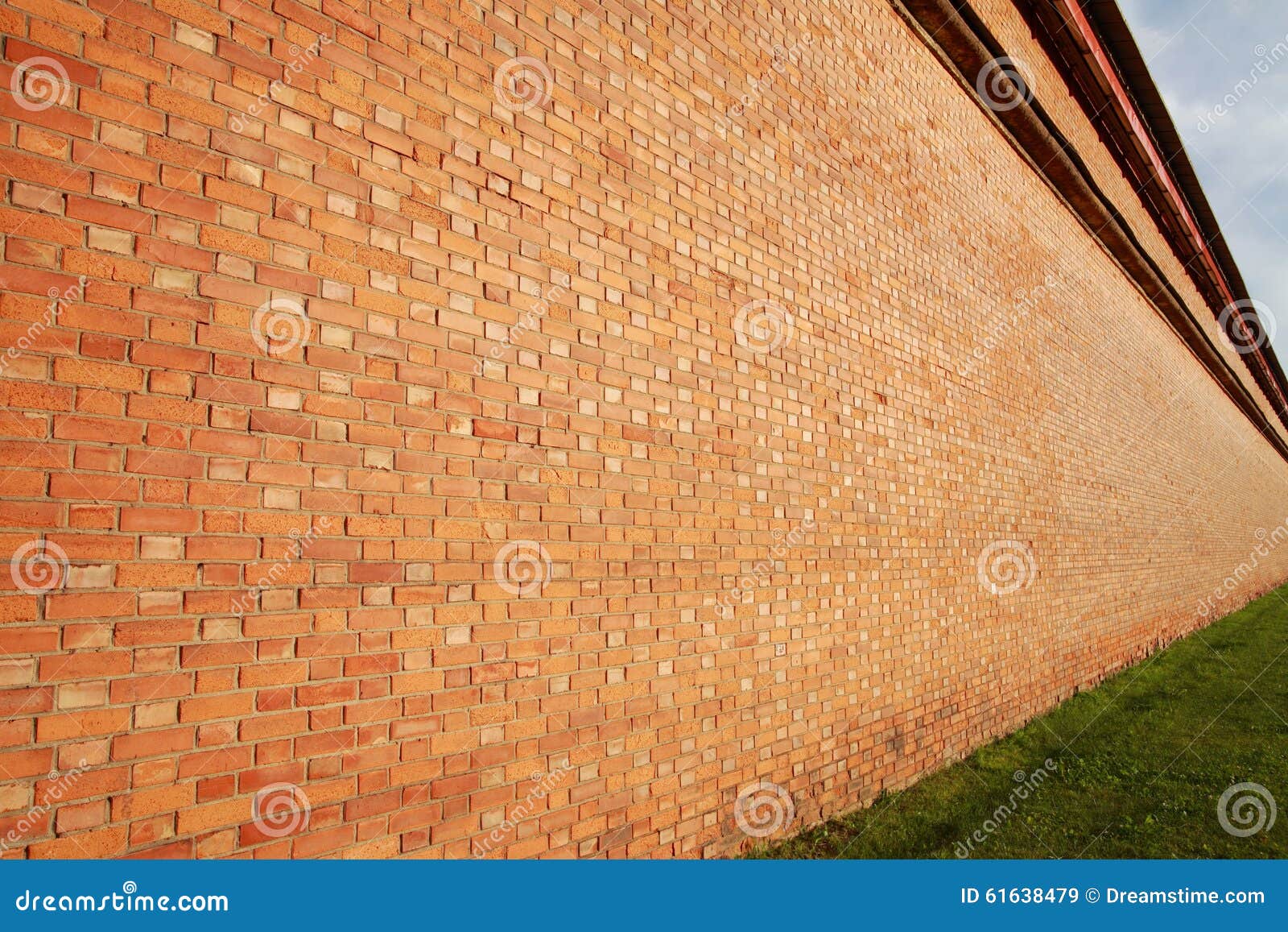 Brick wall in perspective stock image. Image of facade - 61638479