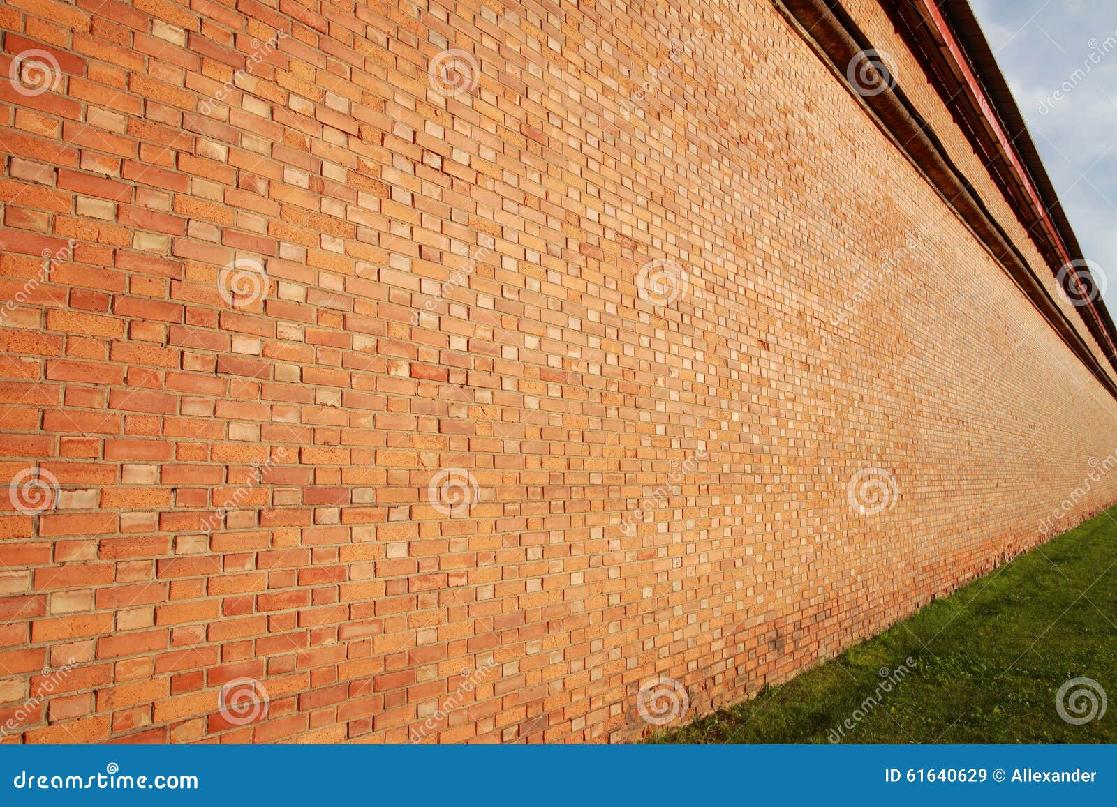 Brick wall in perspective stock image. Image of cement - 61640629