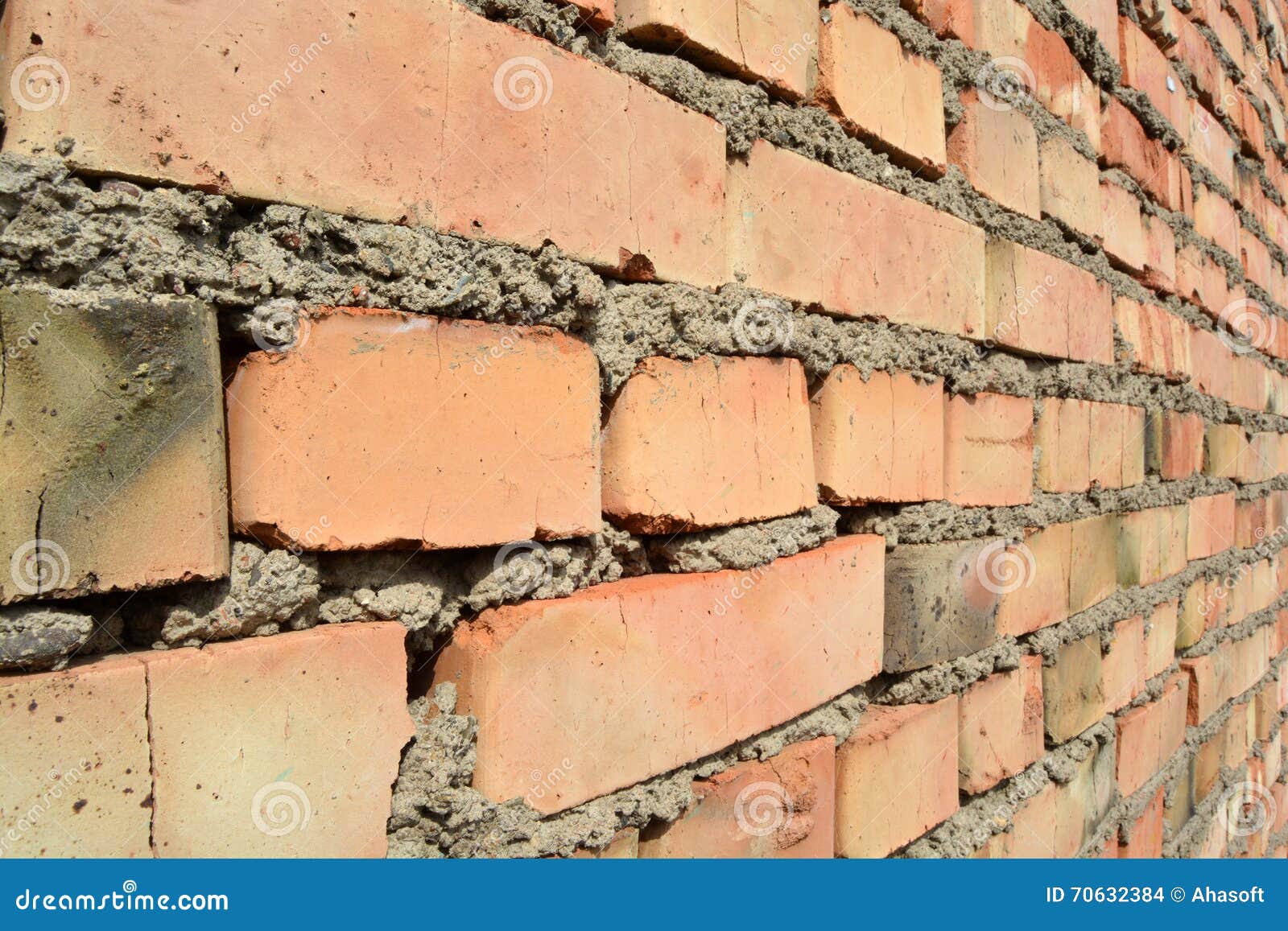 Brick Wall Perspective stock photo. Image of rubble, wall - 70632384