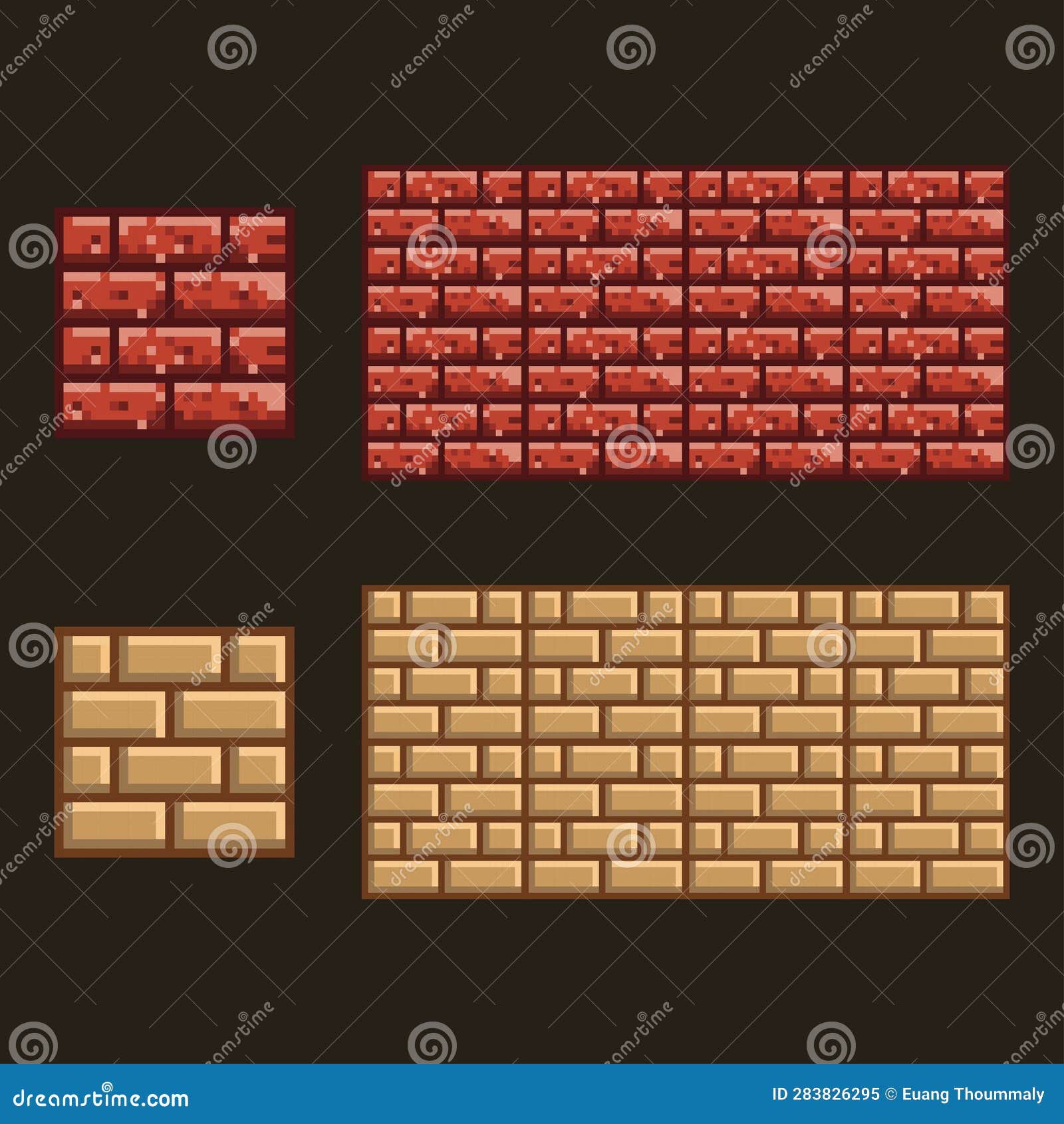 Brick Wall Pixel Art, 8bit Texture Brick Stone Wall, Stock Vector ...