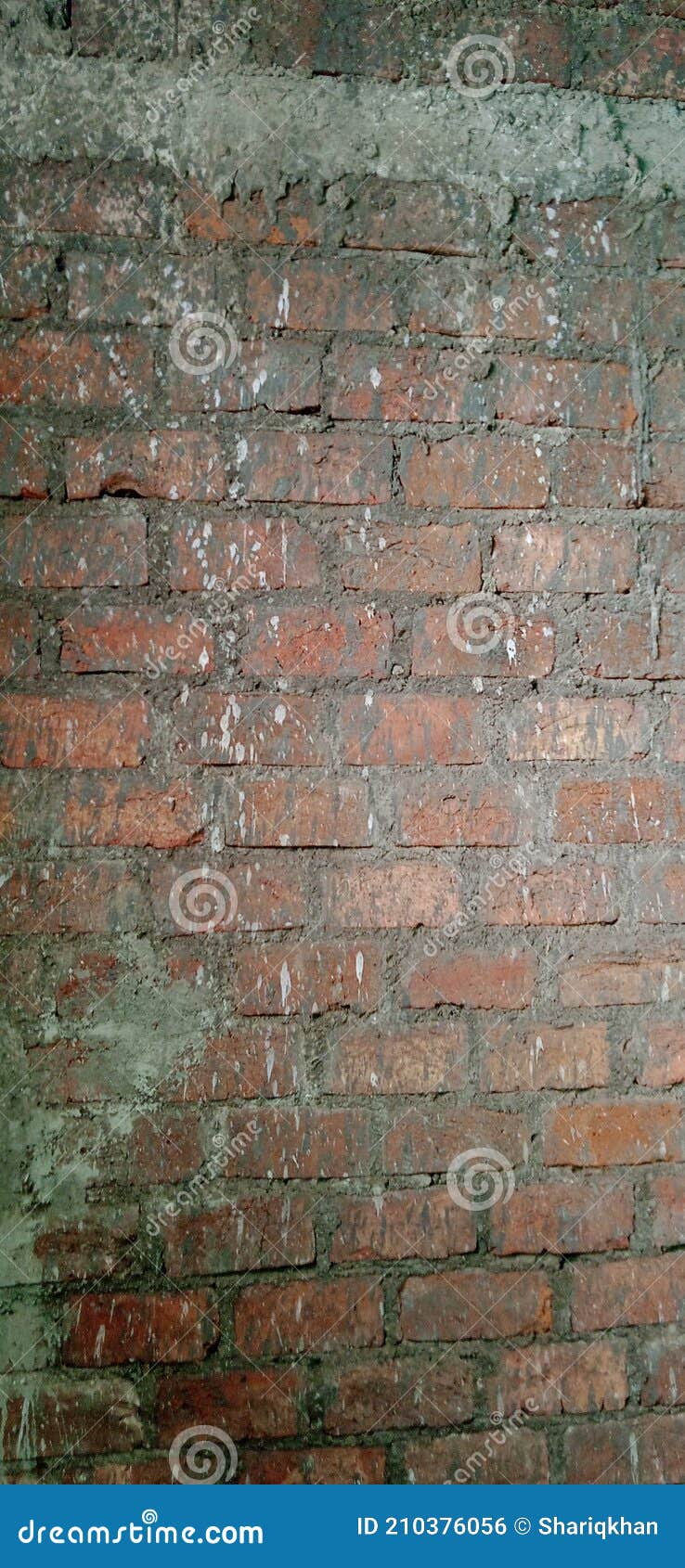 Brick Wall without Plaster Showing Joints and Concrete Lanterns Stock ...