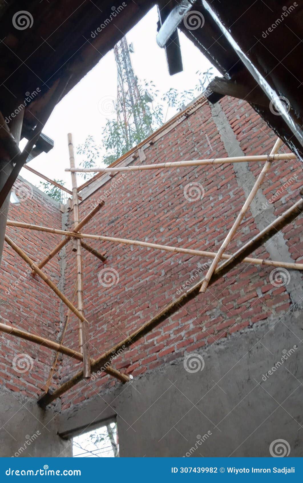 Brickwall Work and Plastering Stock Photo - Image of brick, bricks ...