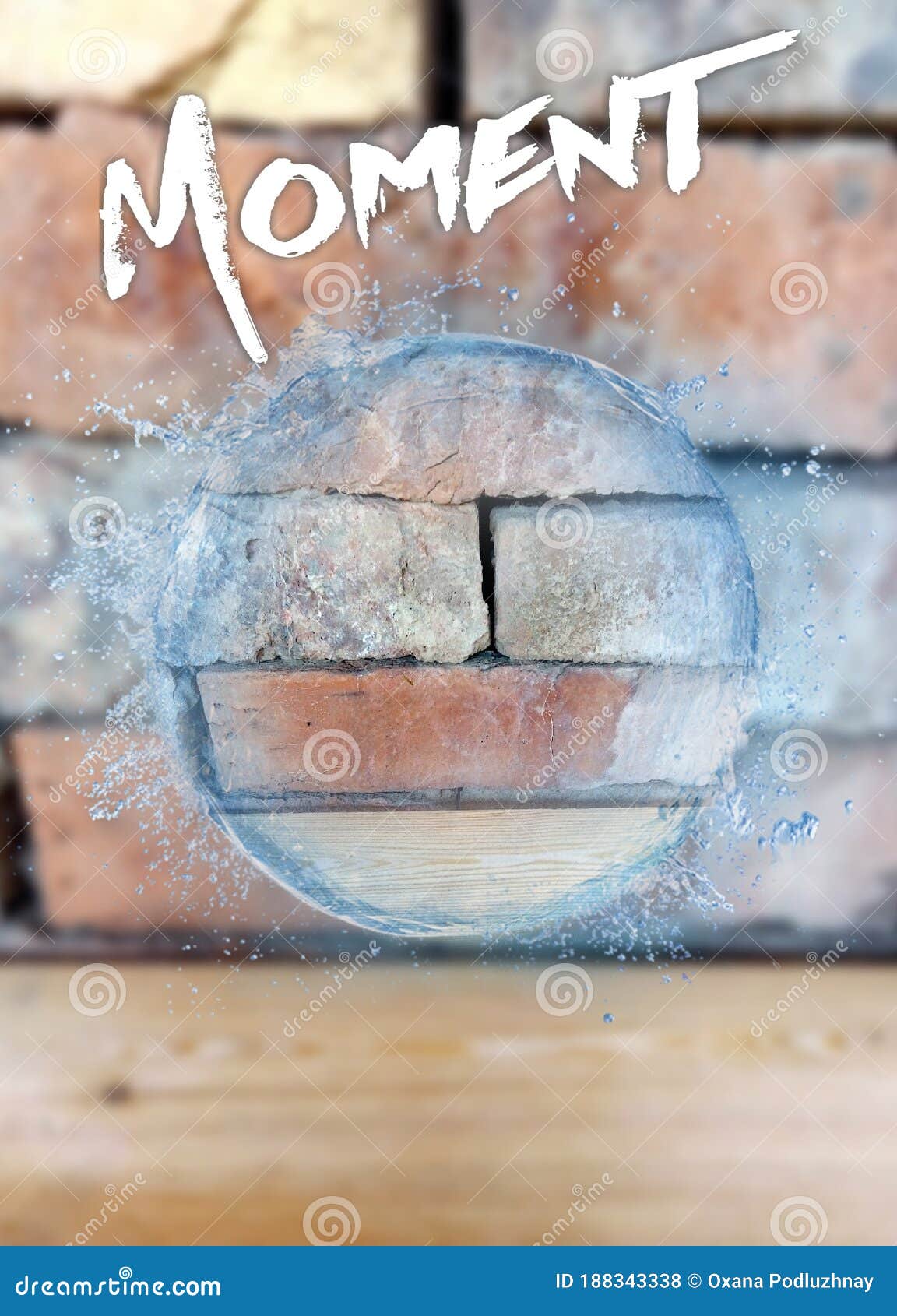 A Brick Wall through the Prism of a Drop of Water Stock Photo - Image ...