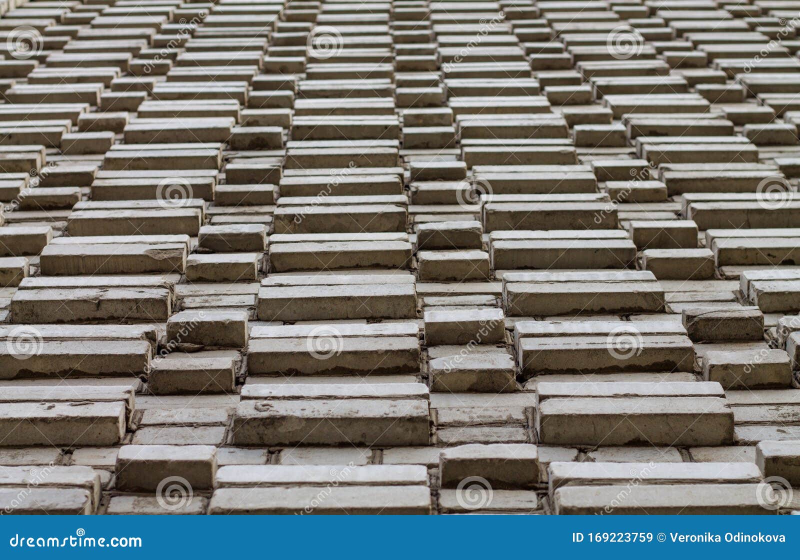 Brick Wall with Protruding Bricks Stock Image - Image of close, park ...
