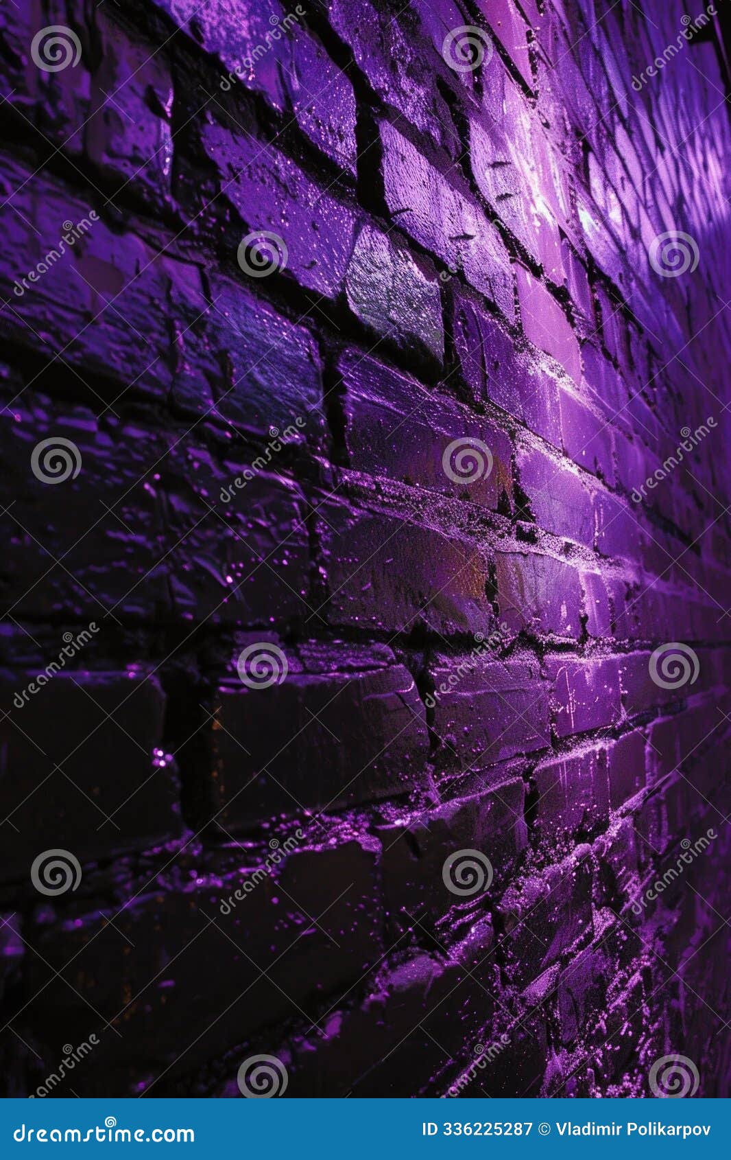 A Brick Wall with a Purple Light Shining on it, Suitable for Use in ...