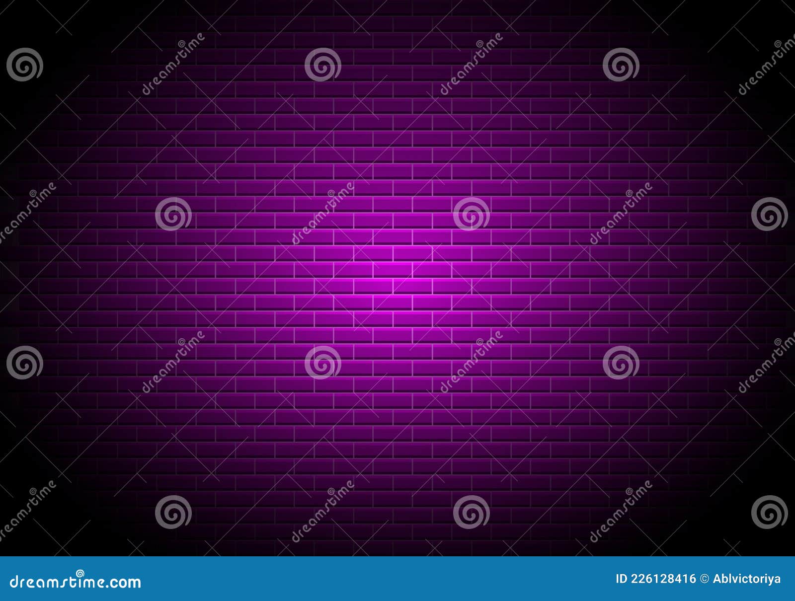 Brick Wall with Purple Neon Lightning. Stonewall Texture Background ...