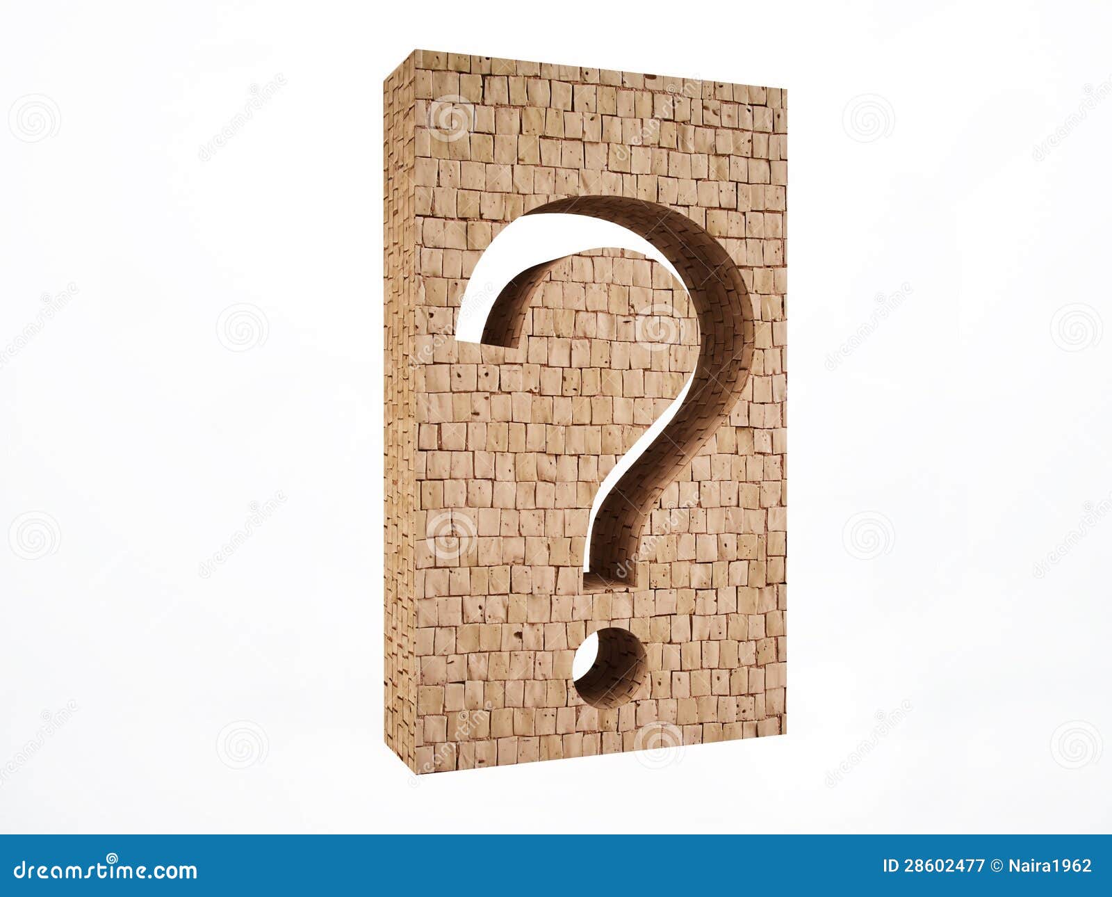 Brick Wall with Question Mark Stock Illustration - Illustration of ...
