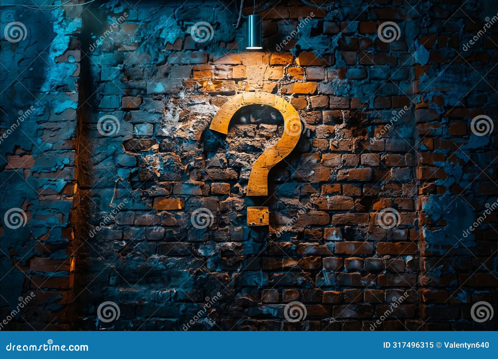 A Brick Wall with a Question Mark on it. Generative AI Stock Image ...