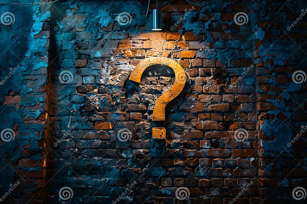 A Brick Wall with a Question Mark on it. Generative AI Stock Image ...