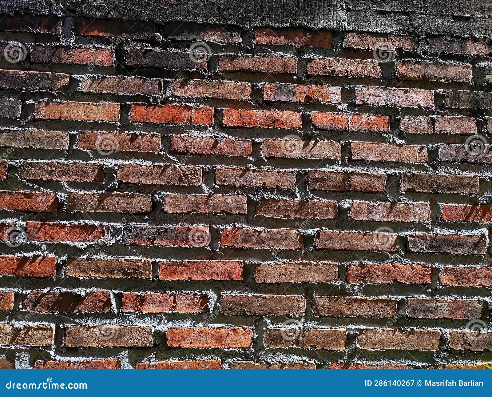 Brick wall of red color. stock image. Image of plaster - 286140267