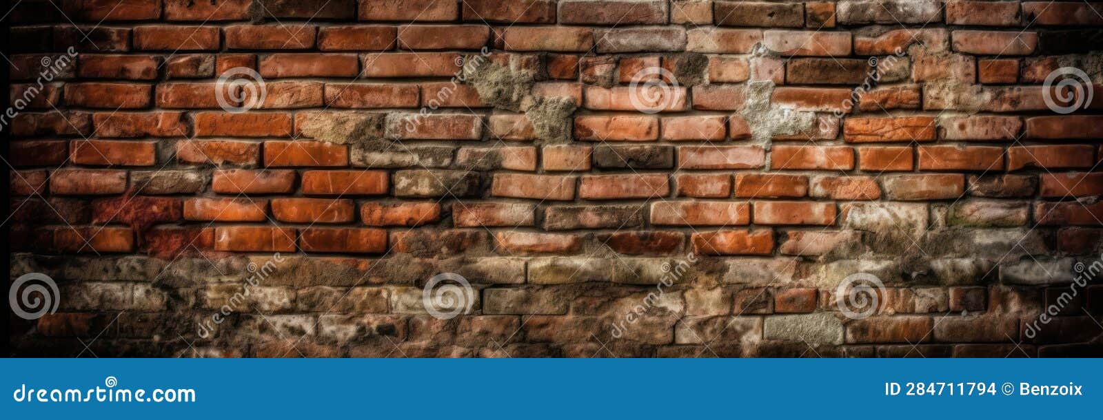Brick Wall of Red Color, Wide Panorama of Masonry. AI Generative. Stock ...