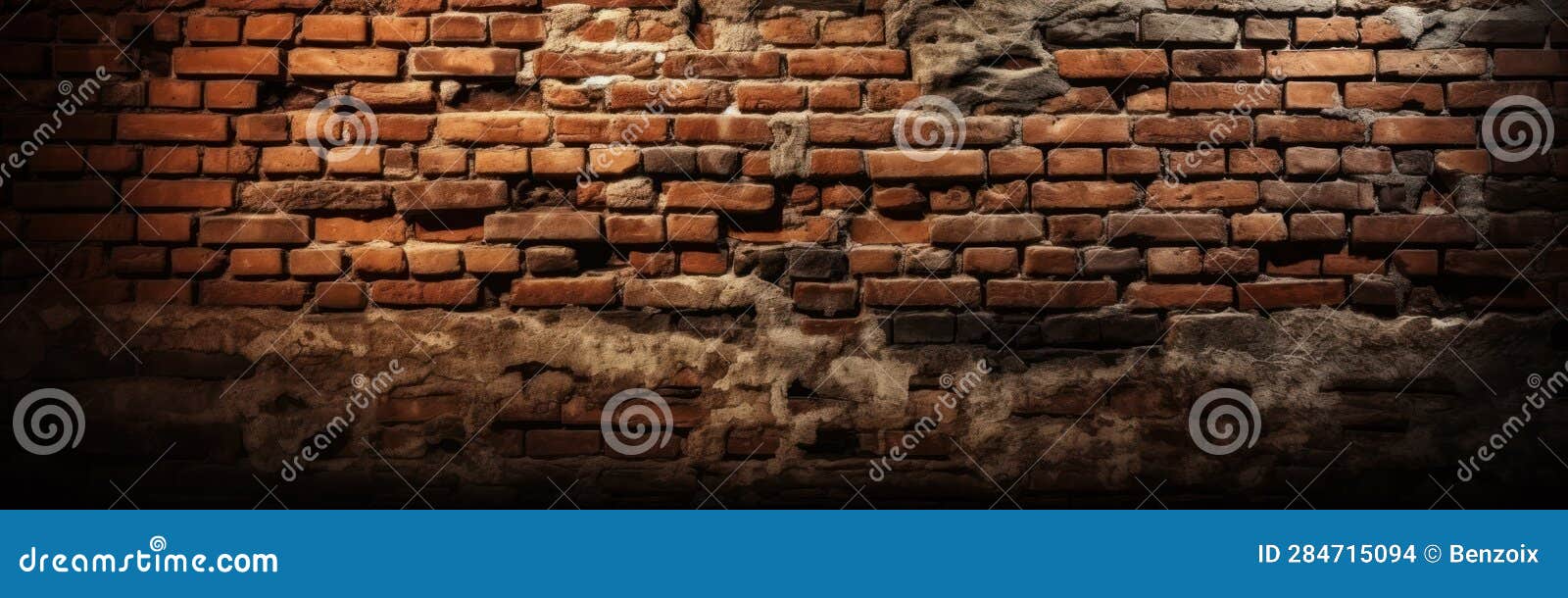 Brick Wall of Red Color, Wide Panorama of Masonry. AI Generative. Stock ...