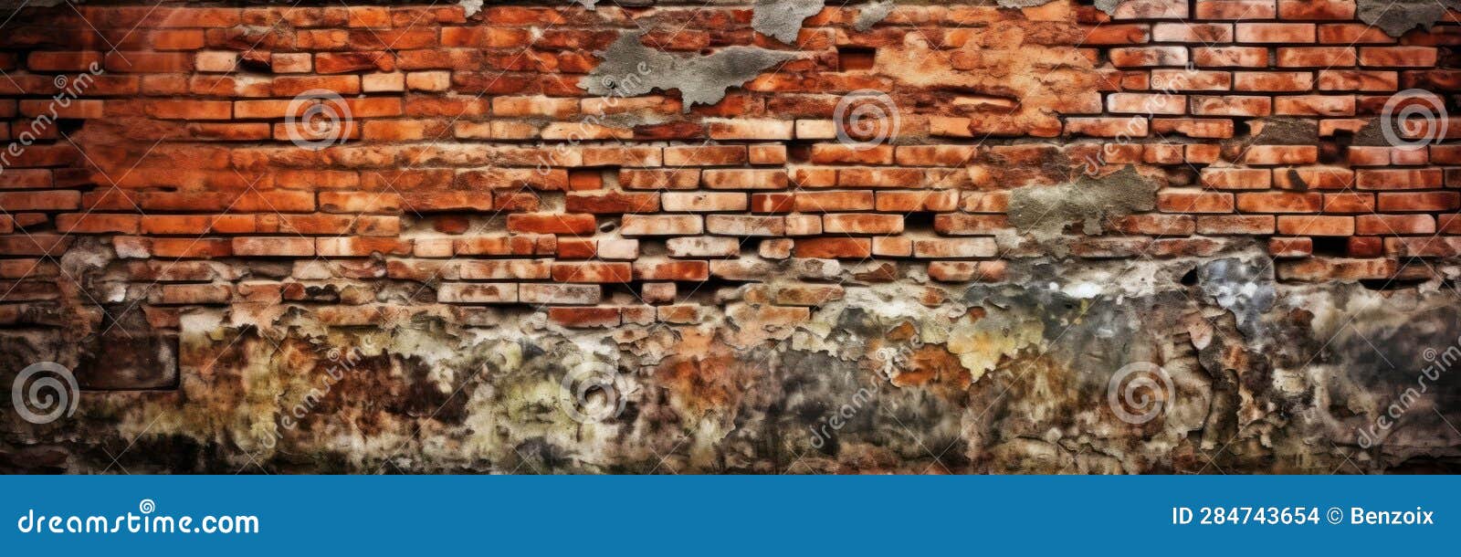 Brick Wall of Red Color, Wide Panorama of Masonry. AI Generative. Stock ...