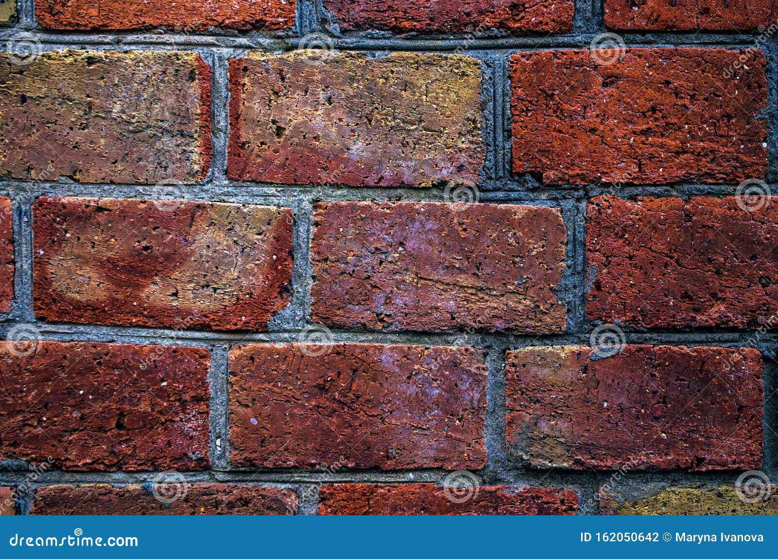 Brick Wall of Red Brick. Brick Masonry with Smooth Seams. Accurate ...