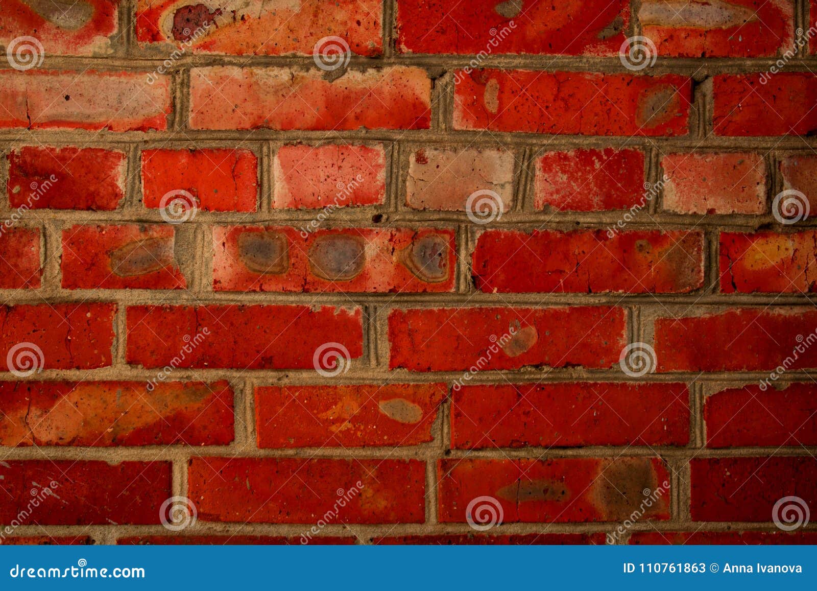 Brick Wall Red Saturated Color Stock Image - Image of shabby, orange ...
