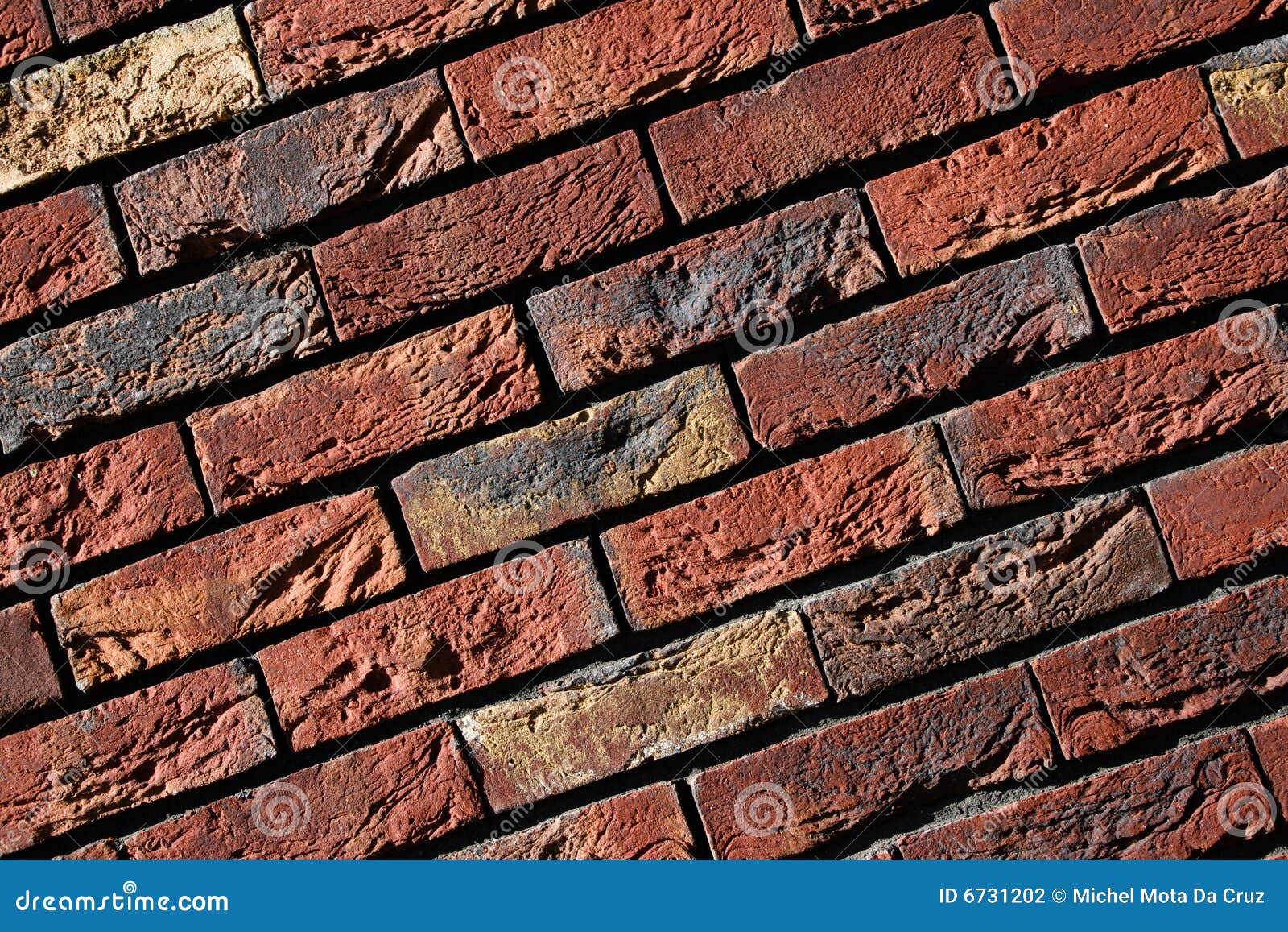 Brick wall red with yellow stock photo. Image of line - 6731202