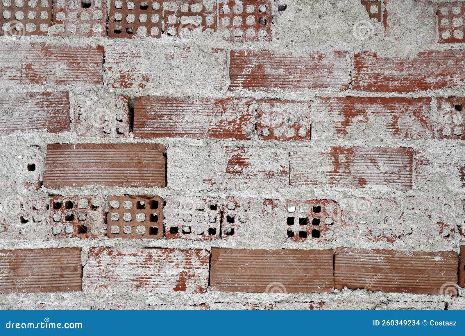 Brick Wall with Remaing Plaster Stock Photo - Image of closeup ...
