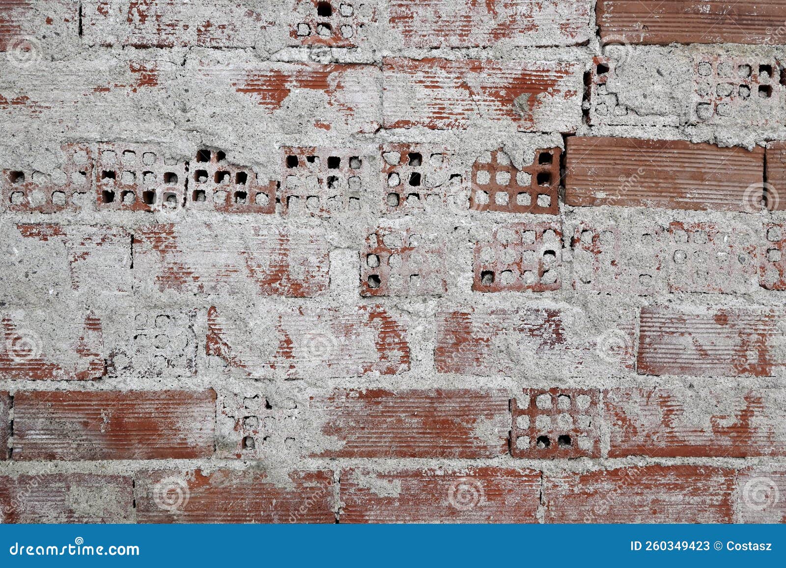 Brick Wall with Remaing Plaster Stock Image - Image of wall, background ...