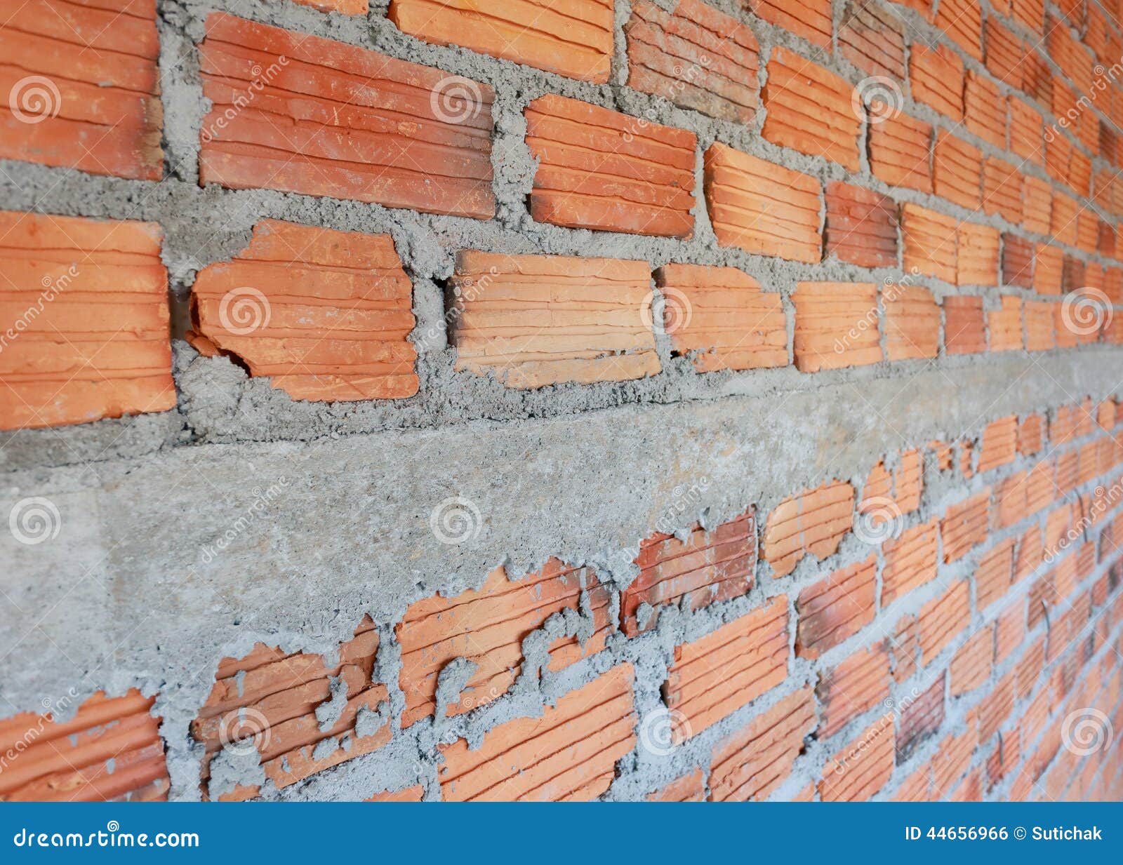 Brick Wall in Residential Building Construction Stock Photo - Image of ...