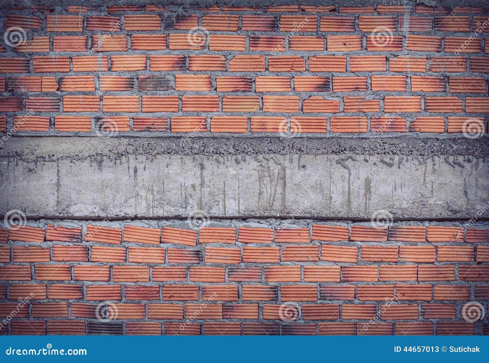 Brick Wall in Residential Building Construction Stock Image - Image of ...