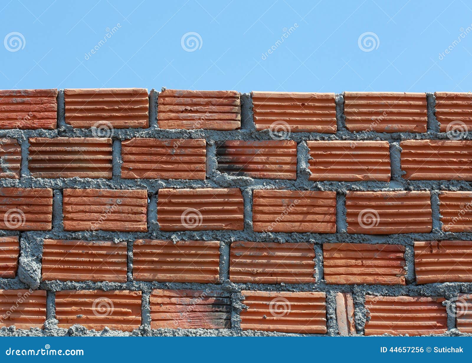 Brick Wall in Residential Building Construction Stock Photo - Image of ...