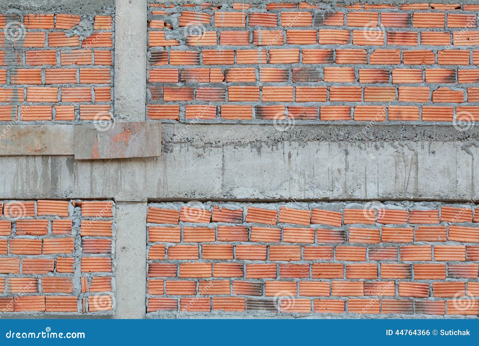 Brick Wall in Residential Building Construction Stock Photo - Image of ...