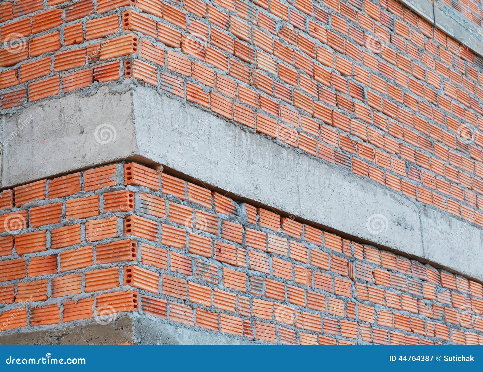 Brick Wall in Residential Building Construction Stock Image - Image of ...