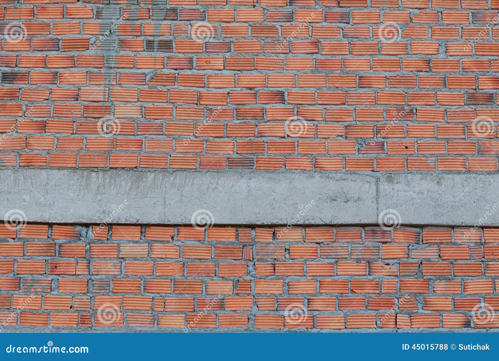 Brick Wall in Residential Building Construction Stock Photo - Image of ...