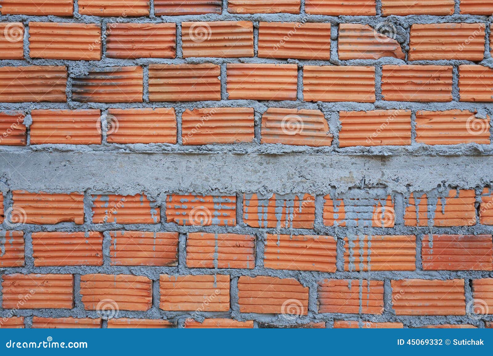 Brick Wall in Residential Building Construction Stock Photo - Image of ...