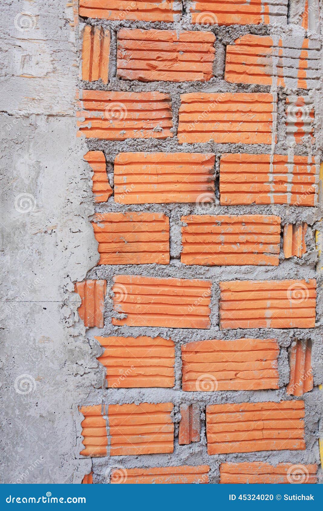 Brick Wall in Residential Building Construction Stock Photo - Image of ...