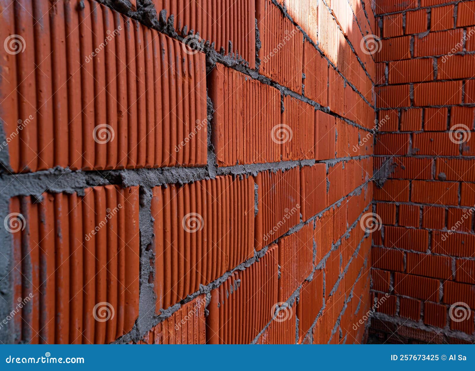 Brick Wall of Rough Masonry. Large Bricks in Close-up. Walls in ...