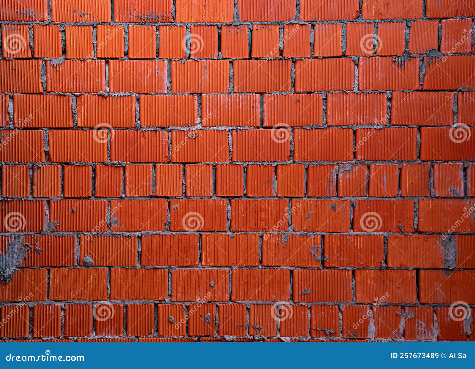 Brick Wall of Rough Masonry. Large Bricks in Close-up. Walls in ...