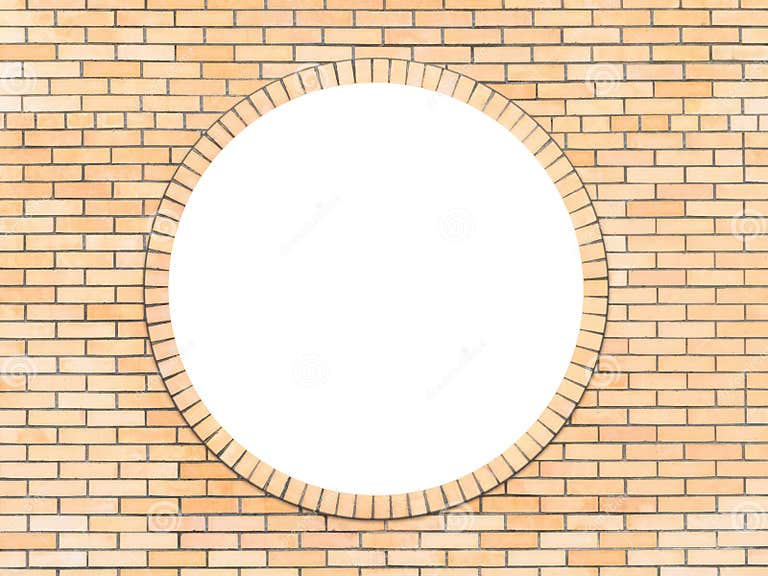 Brick Wall with a Round Window Stock Image - Image of frame ...