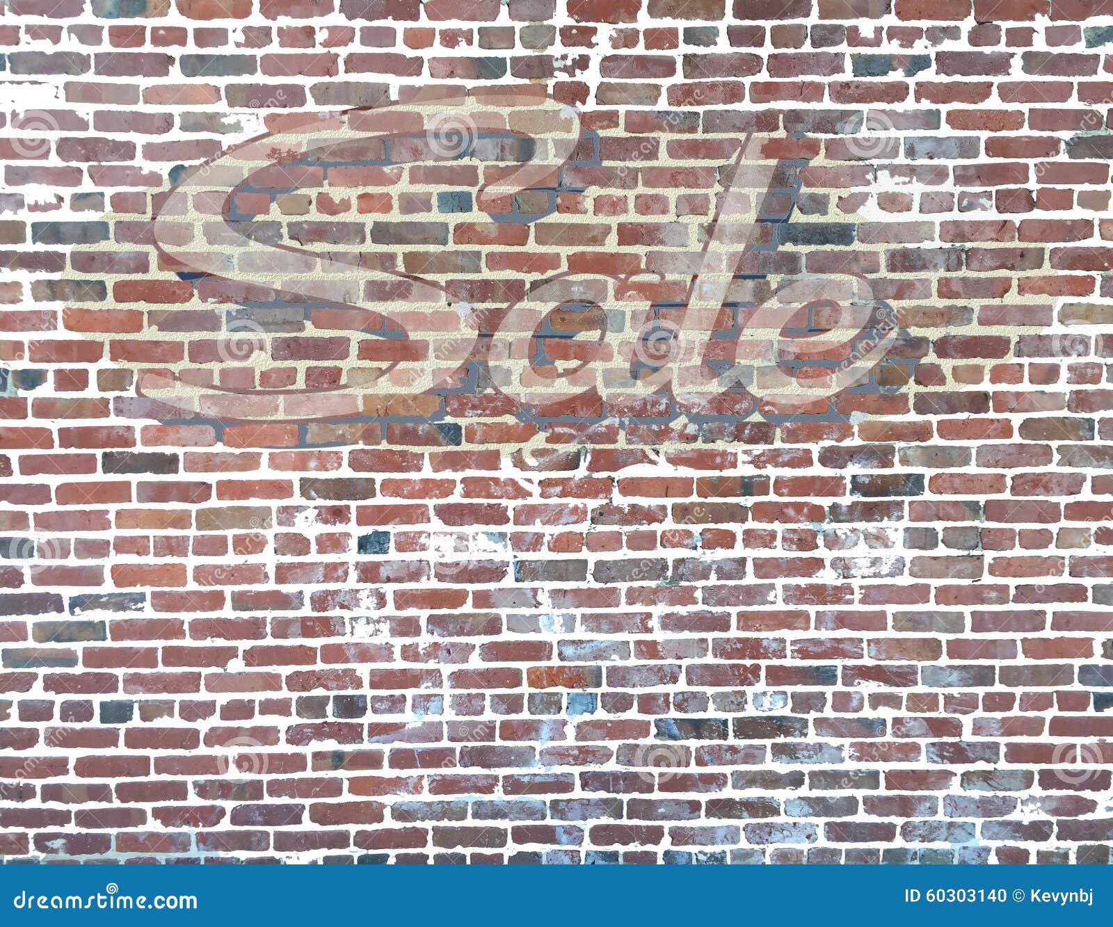 Brick Wall with Sale Ghost Sign Stock Photo - Image of sale, background ...