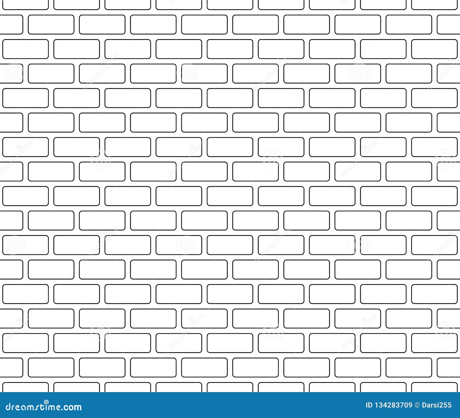 Brick Pattern. Seamless Vector Blue Color Brick Wall Background. Light ...