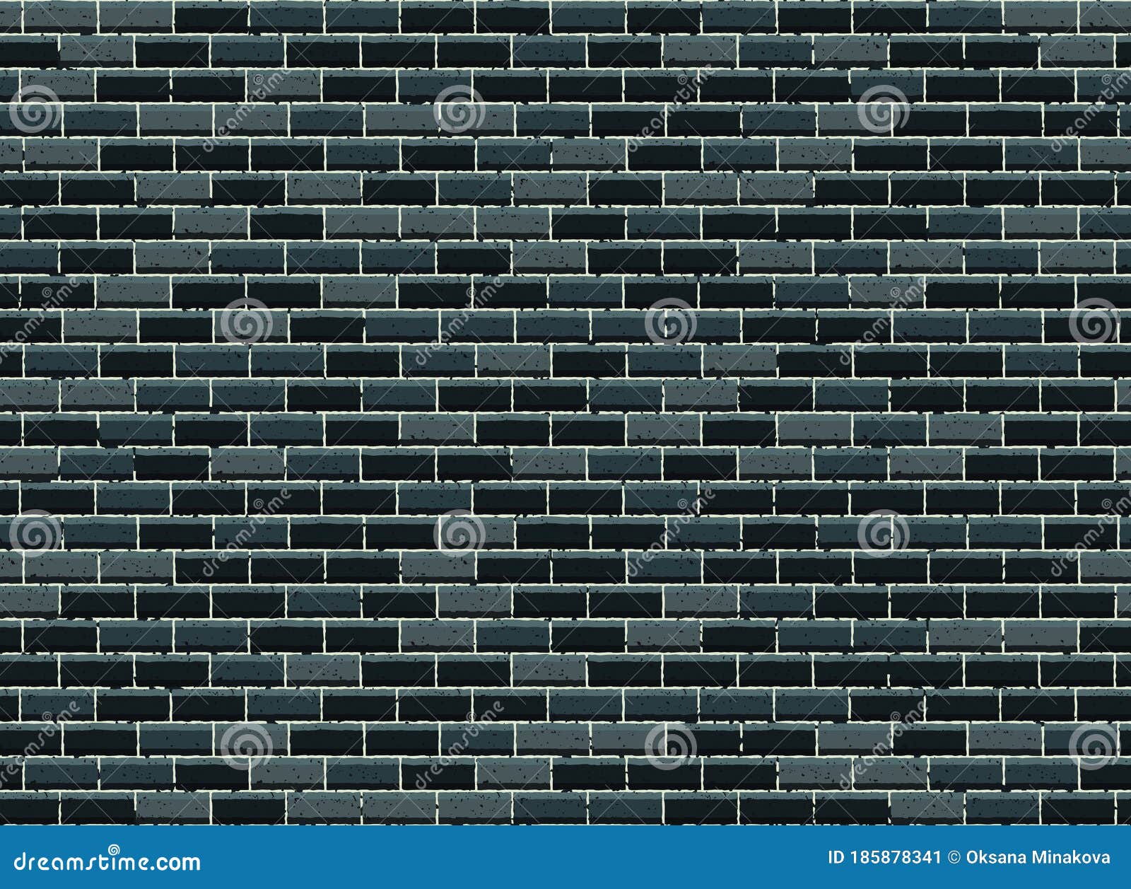 Brick Wall Seamless Pattern. Realistic Dark Color Brick Texture ...