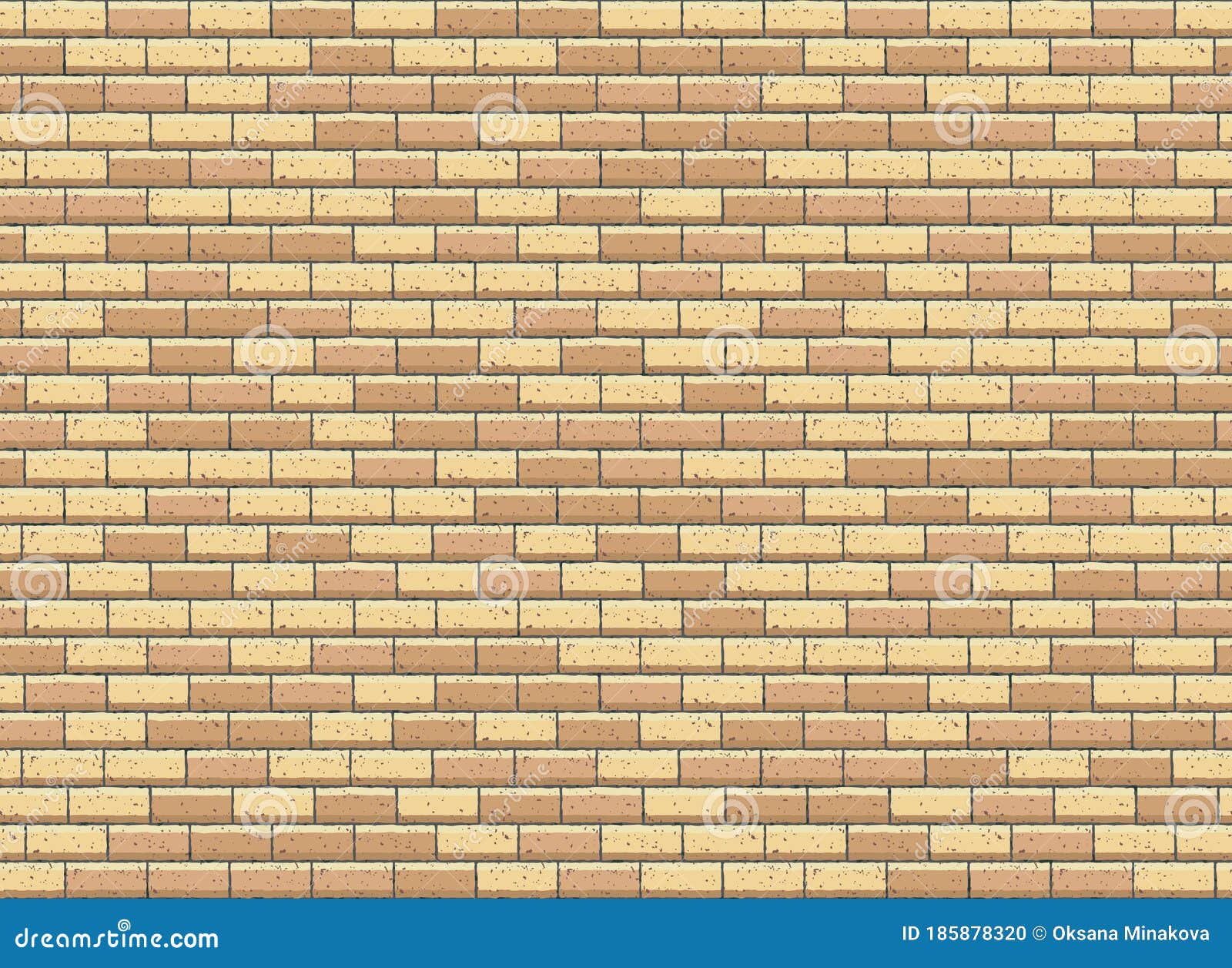 Brick Wall Seamless Pattern. Realistic Light Brown Brick Texture Design ...